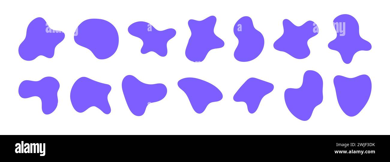 Organic blob shapes. Irregular forms. Asymmetrical flowing liquid circles. Smooth silhouette ...