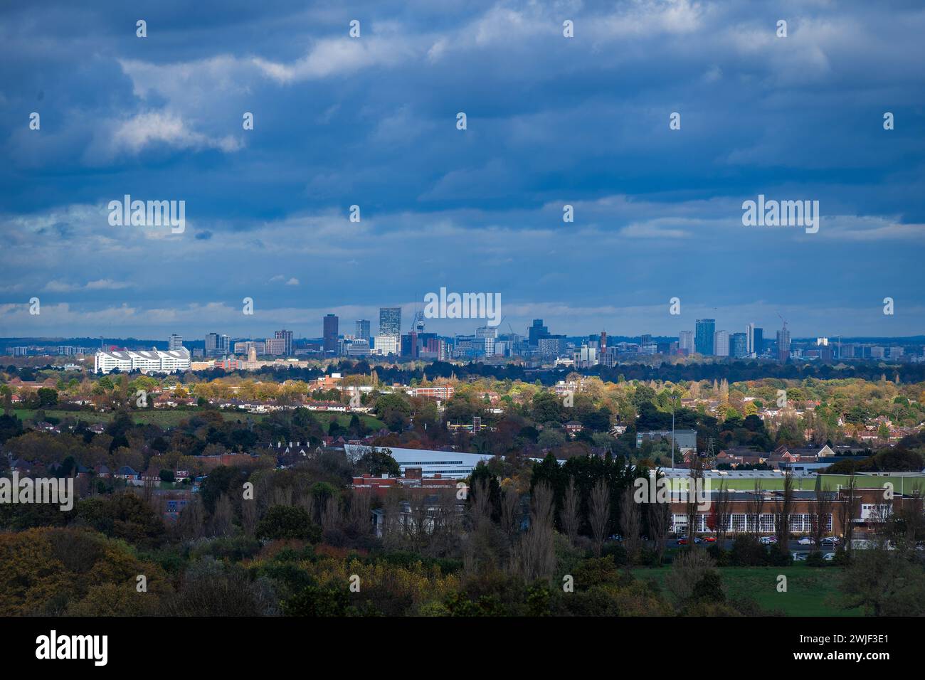 view of suburbs of birmingham view from lickey hills west midlands ...