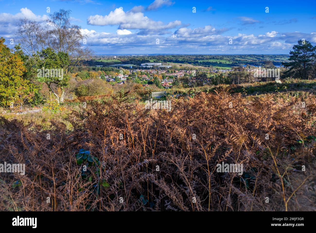 view of suburbs of birmingham view from lickey hills west midlands ...
