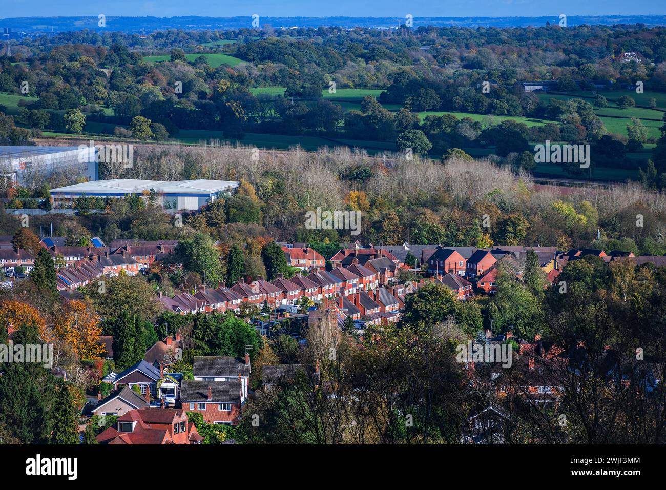 view of suburbs of birmingham view from lickey hills west midlands ...