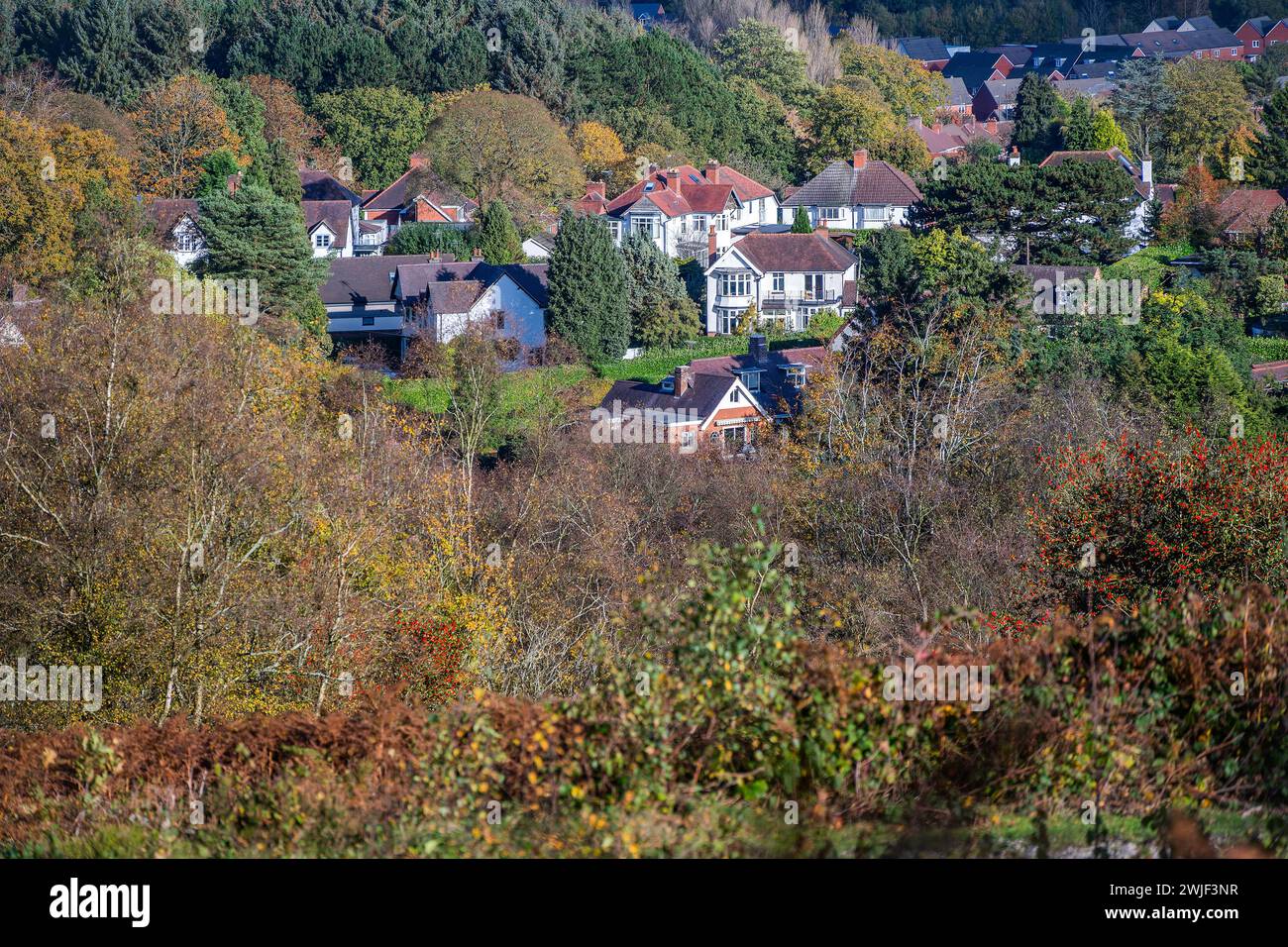 view of suburbs of birmingham view from lickey hills west midlands ...