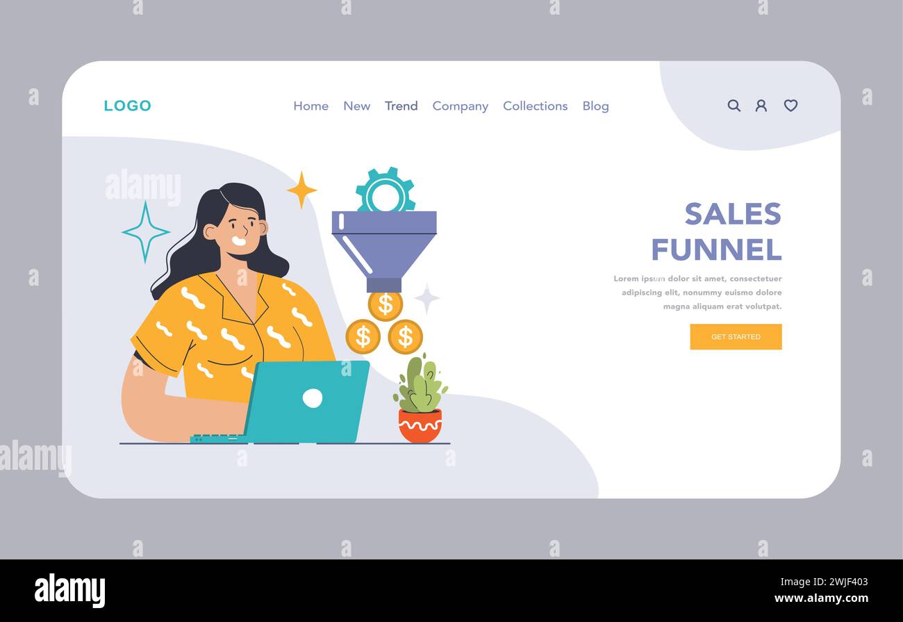Digital sales funnel Stock Vector Images - Alamy