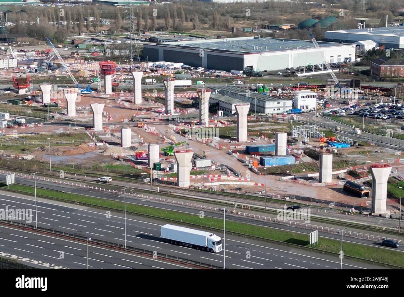 Construction work continues on the HS2 line in Water Orton near ...