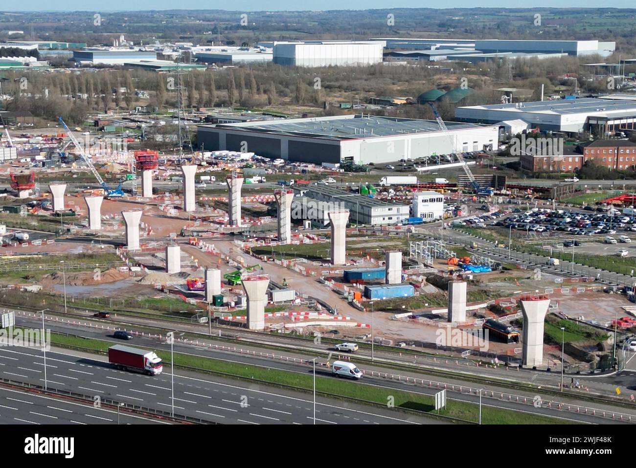 Construction work continues on the HS2 line in Water Orton near ...