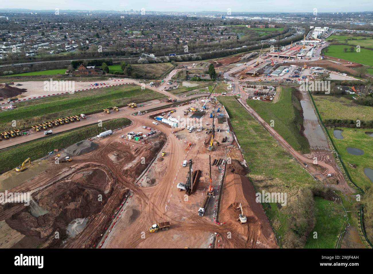 Construction work continues on the HS2 line in Water Orton near ...