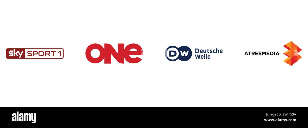 TVNZ TV One, Atresmedia , Sky Sport 1, Deutsche Welle. Editorial vector ...