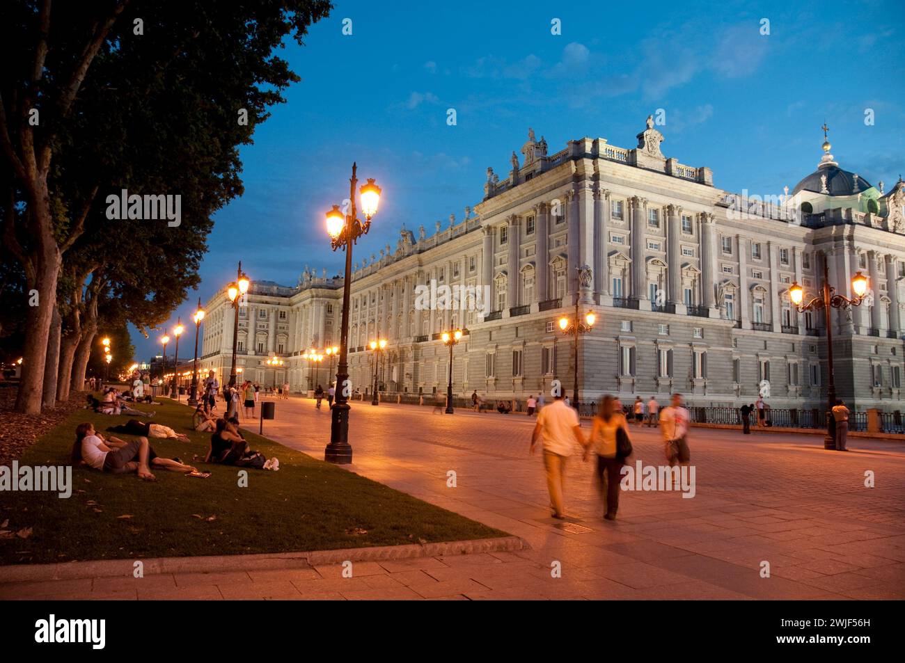 Royal palace of madrid illumination hi-res stock photography and images ...