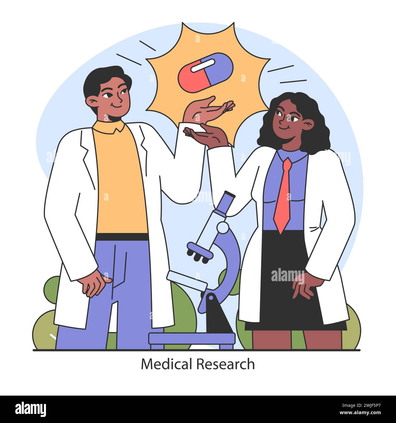Medical Research concept. Collaborative effort in scientific discovery ...