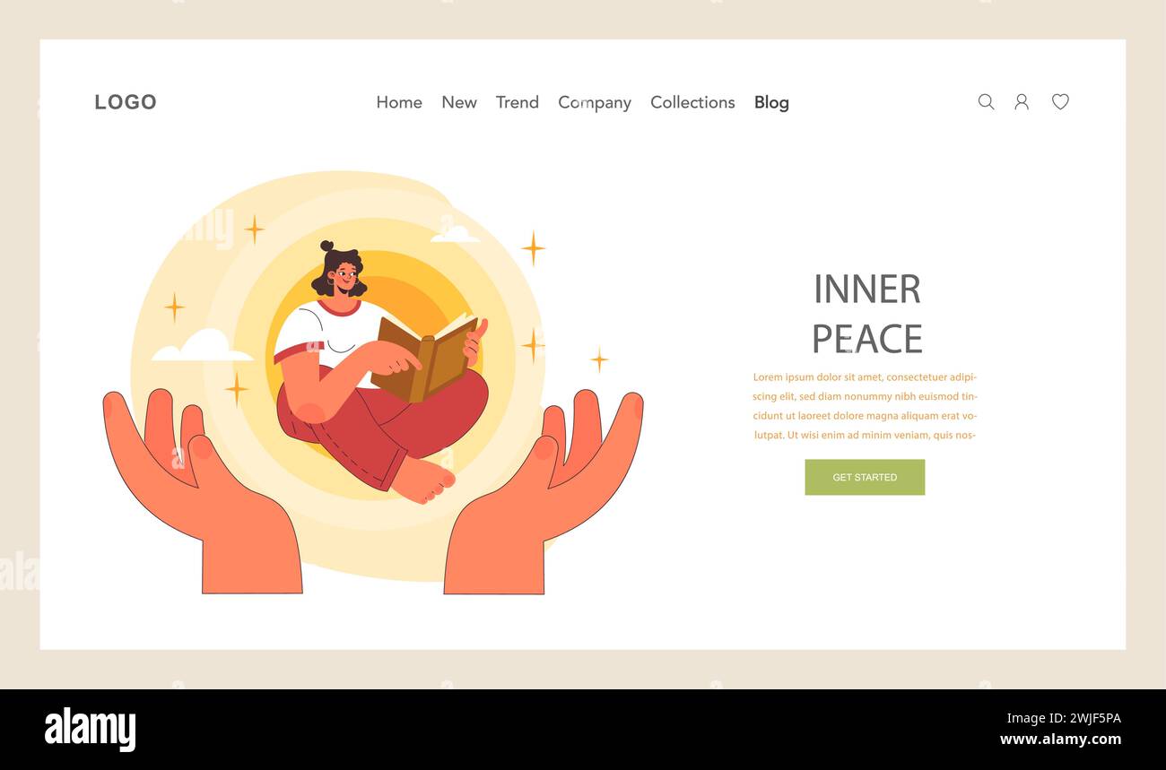 Positive psychology web banner or landing page. Positive thinking and ...