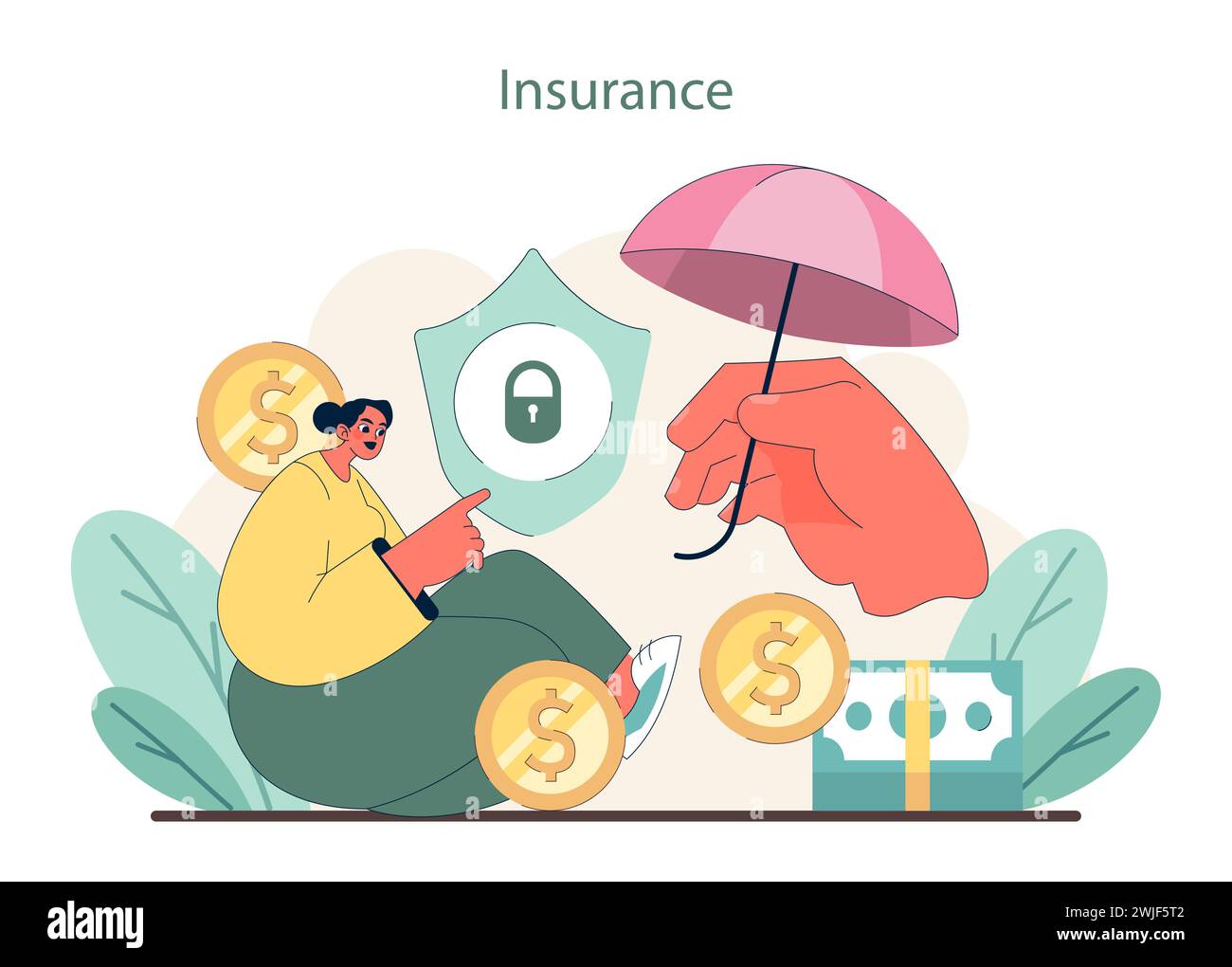 Insurance concept. Safeguarding financial assets with comprehensive ...