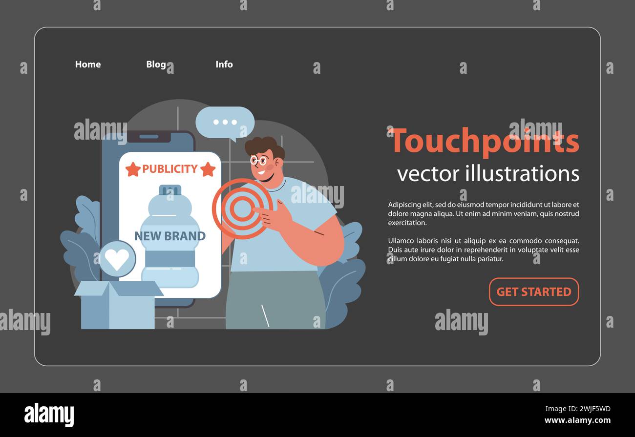 Touchpoints concept. A visual representation of customer engagement ...