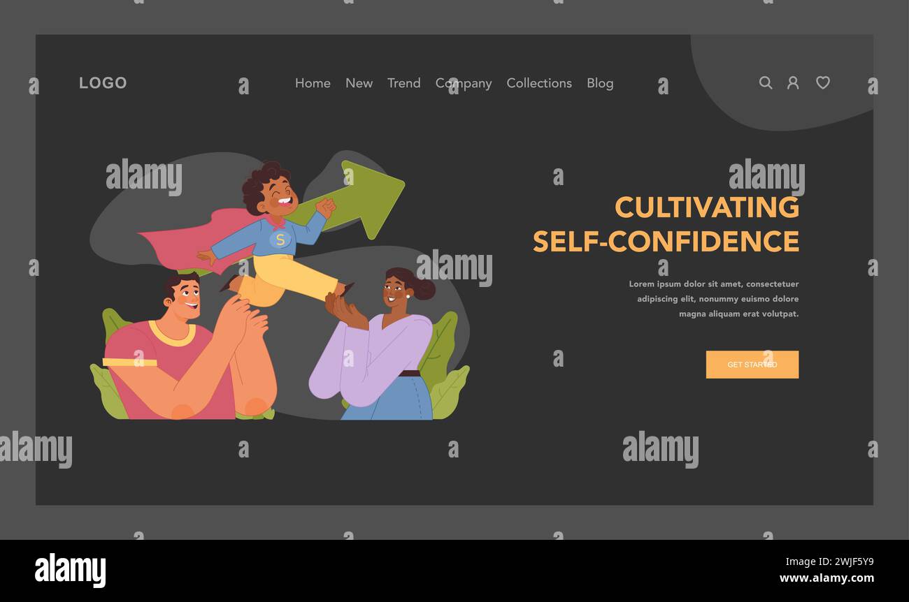 Self confidence growth concept. Child in superhero cape lifted by ...