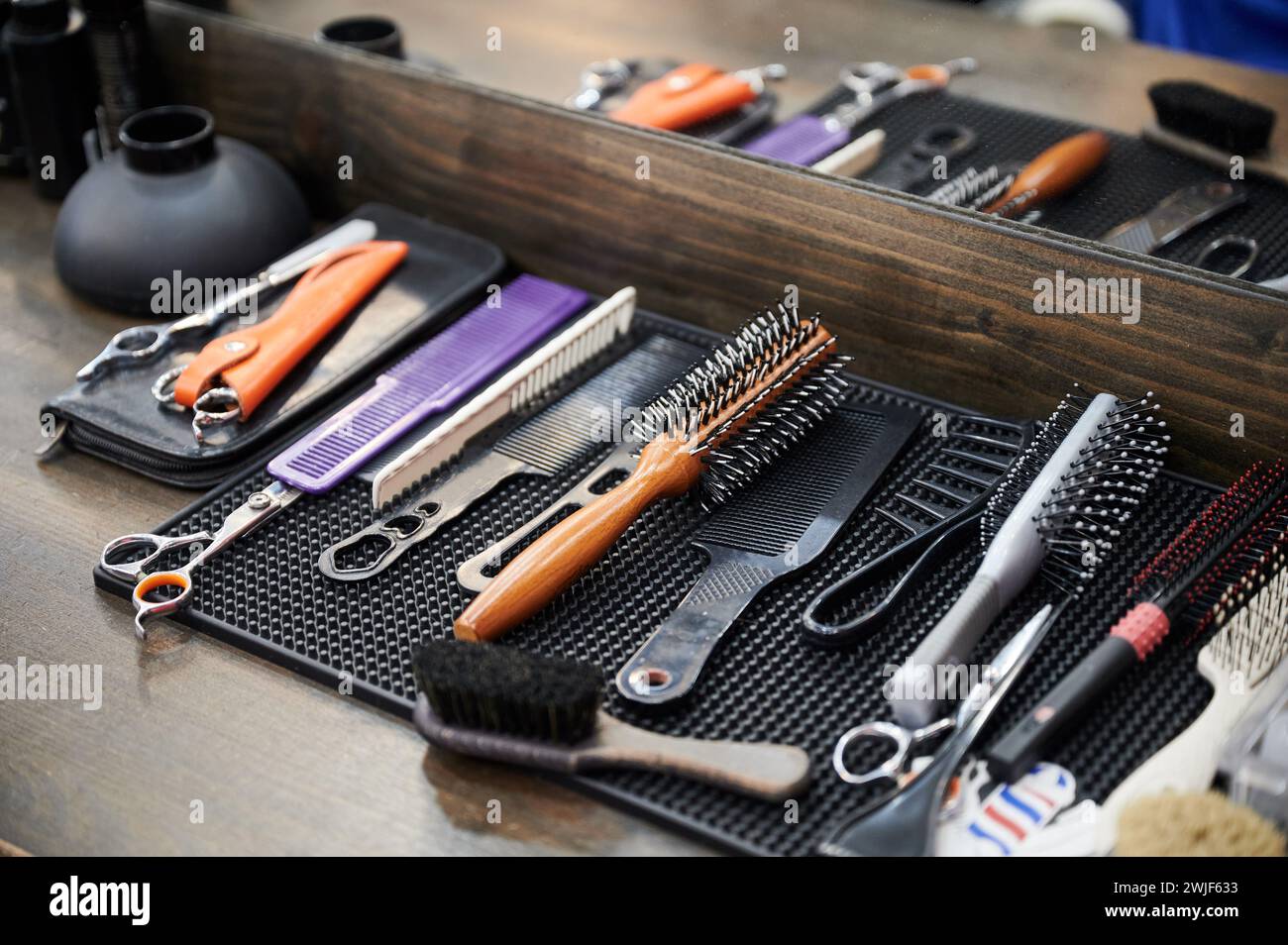 Different hair brushes combs hi-res stock photography and images - Alamy