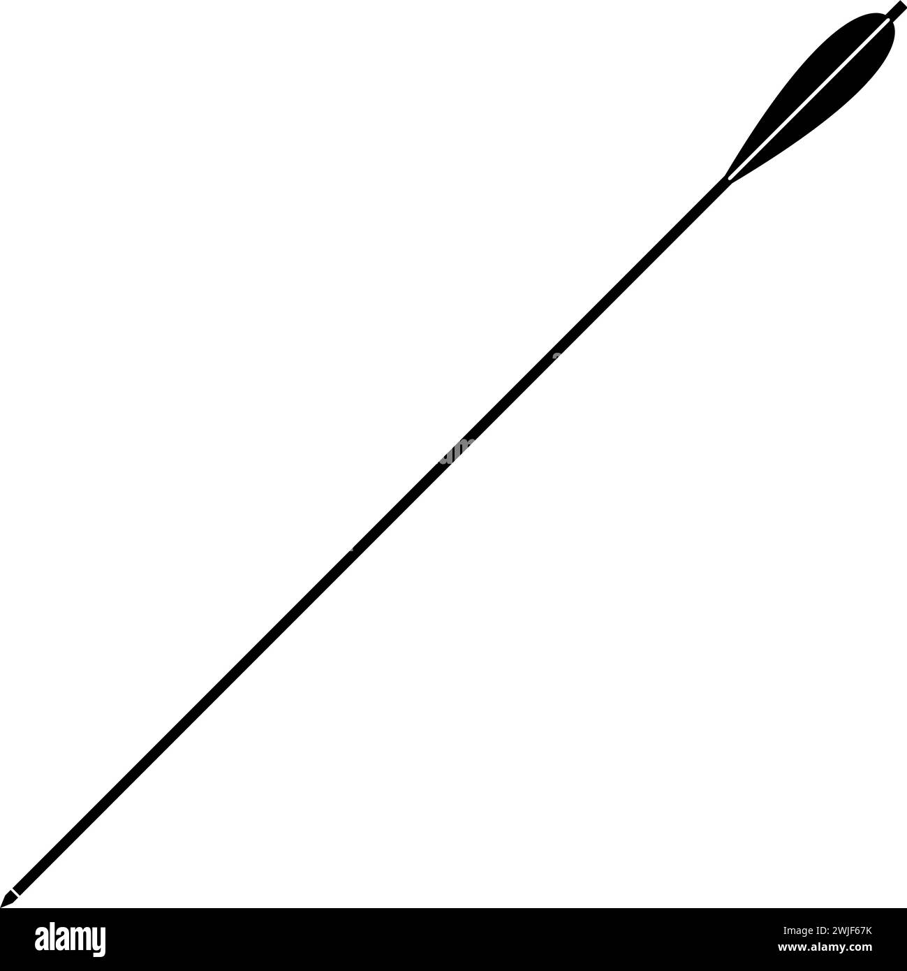 Traditional Hunting Crossbow Bolt with Metal Arrowhead Isolated Icon in ...