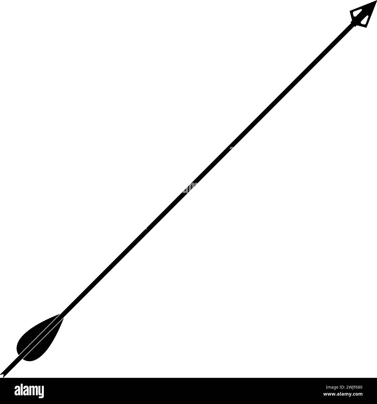 Traditional Hunting Wooden Arrow with Metal Arrowhead Isolated Icon in ...