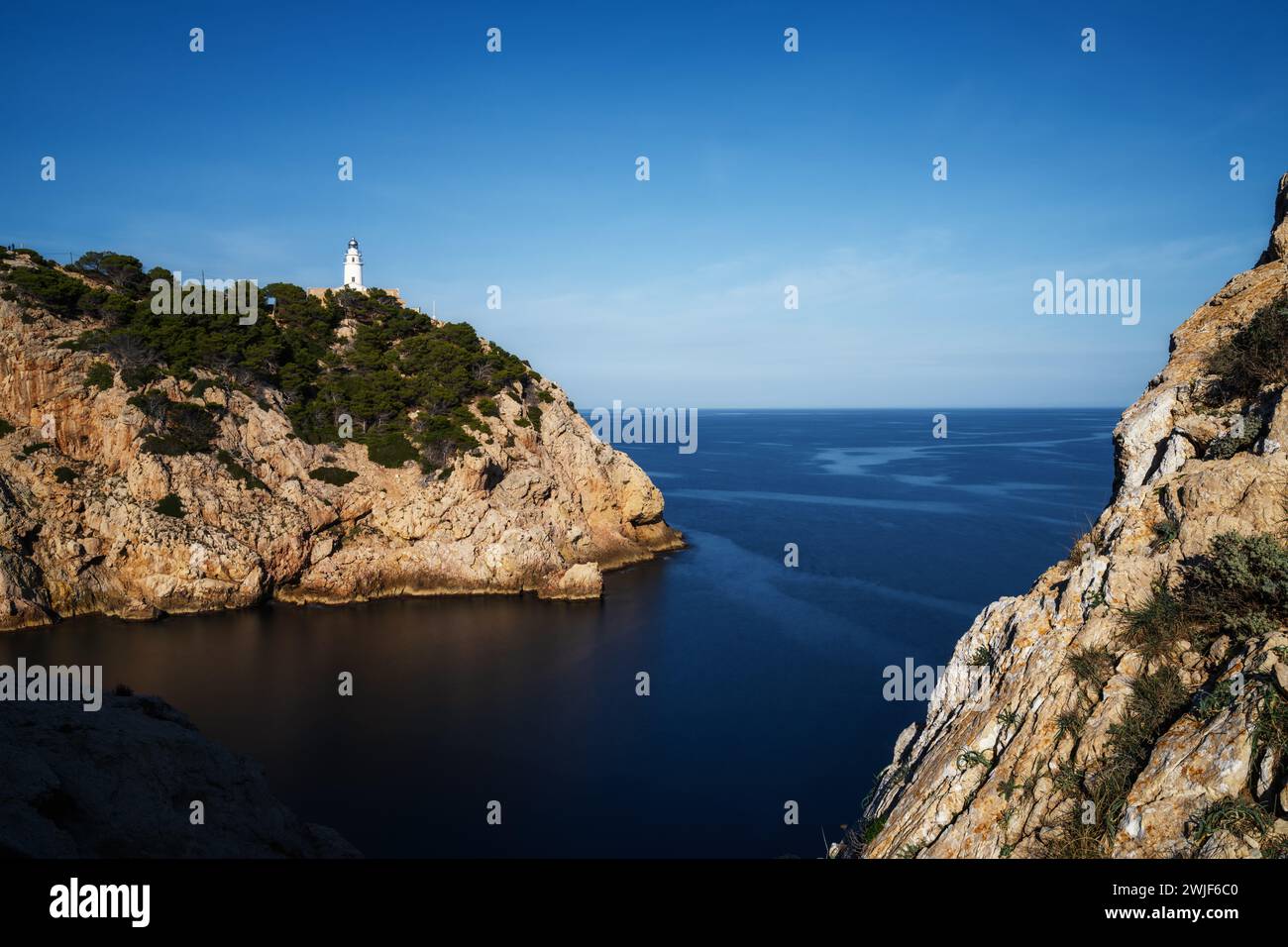 A view of the Punta de Capdepera and the lighthouse in eastern Mallorca ...