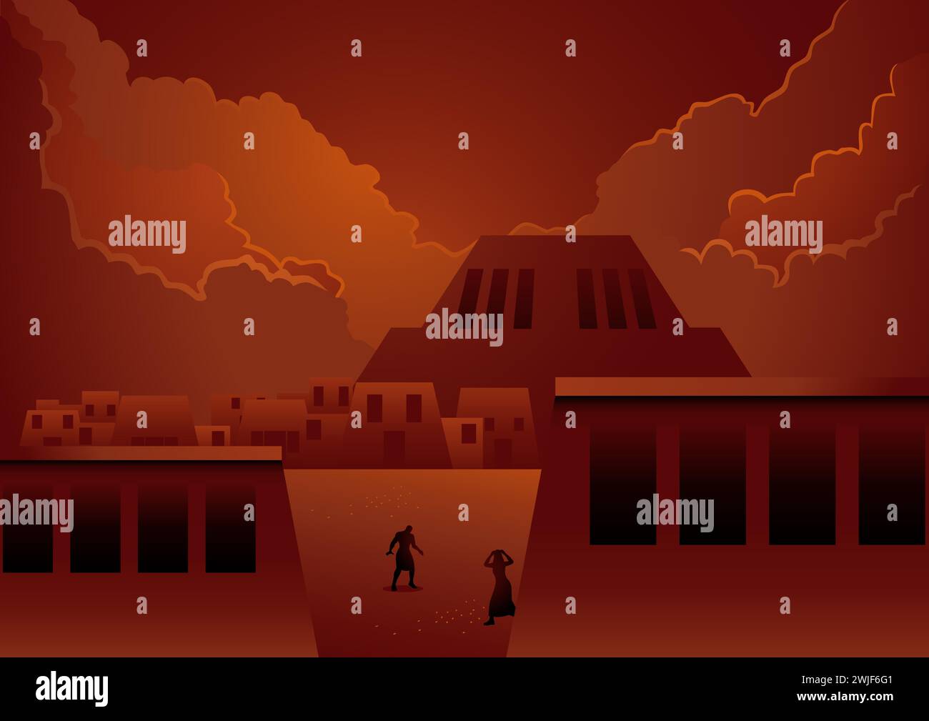 Biblical vector illustration series, the ten plagues of Egypt, ninth ...