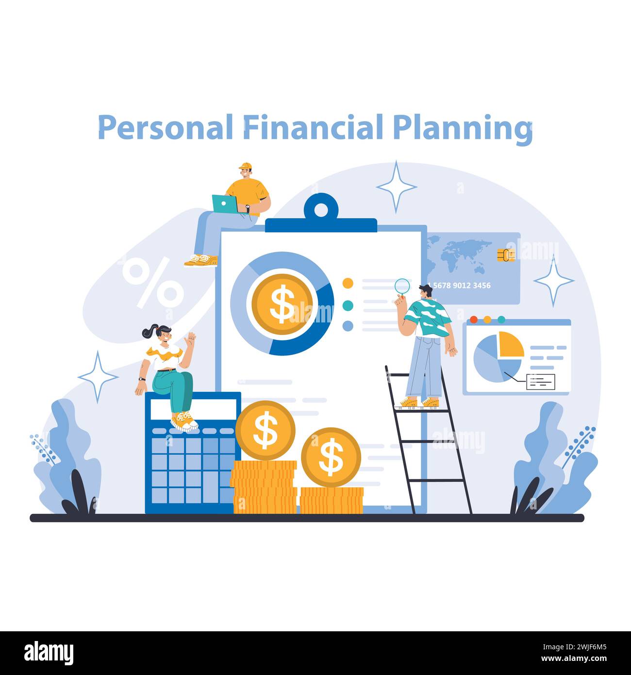 Personal Financial Planning concept. Navigating wealth management with ...
