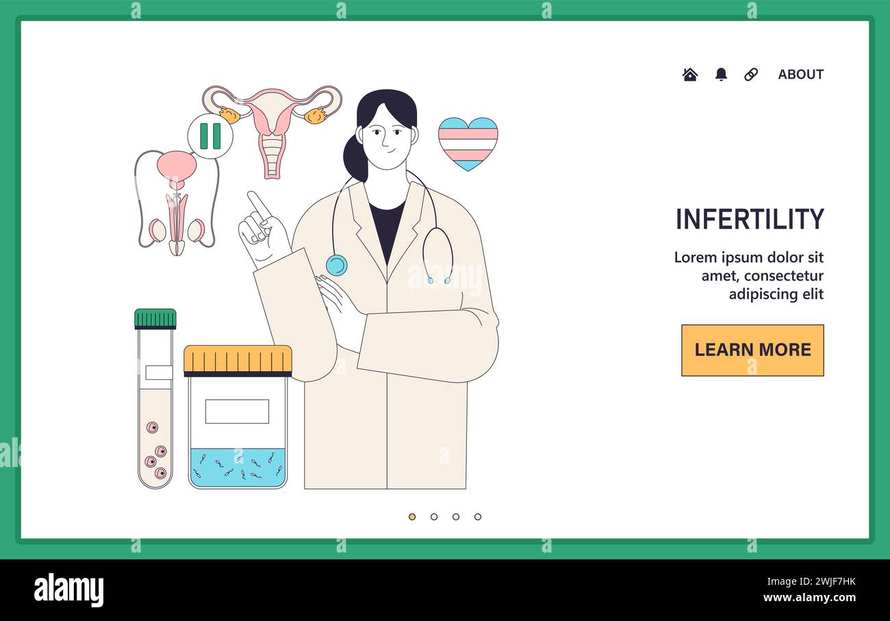 Gender transition web or landing. Fertility preservation. Medical tools ...