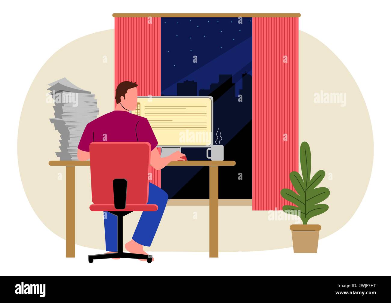 Stay up late Stock Vector Images - Alamy