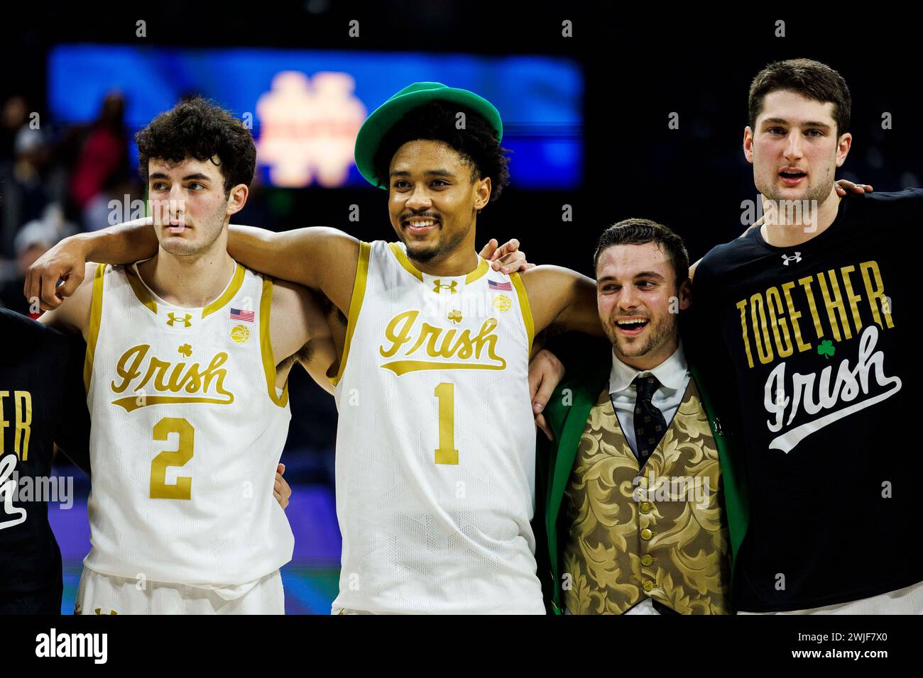 February 14, 2024: Notre Dame guard Logan Imes (2), Notre Dame guard ...