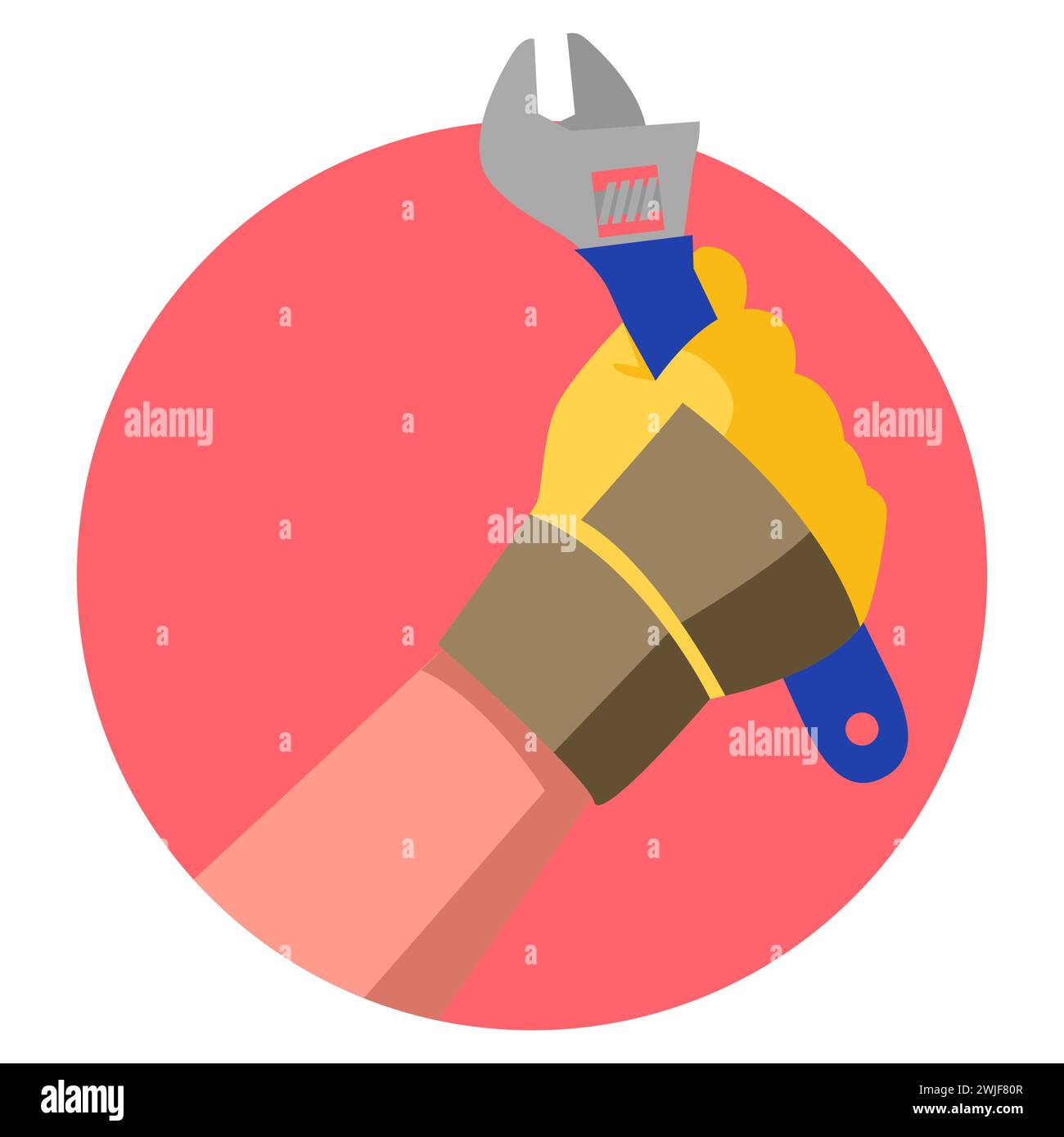 Vector illustration cartoon mechanic holding Cut Out Stock Images ...