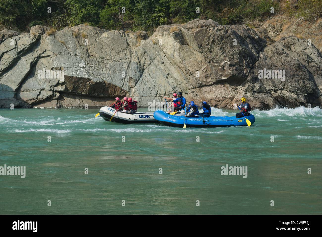 Medium current River Rafting Rishikesh India Stock Photo - Alamy