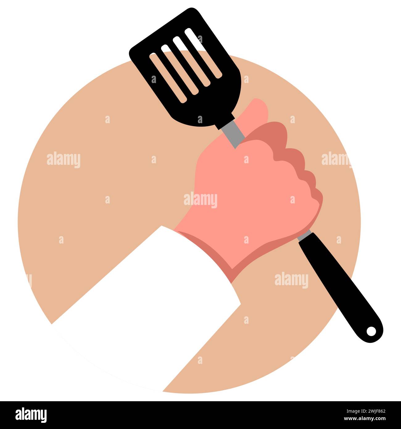 Clip art of a chef hand holding a spatula, vector illustration Stock ...