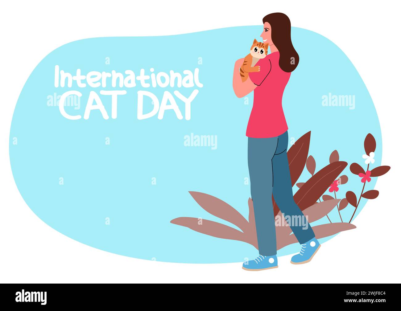 Celebrate international Cat Day with this adorable vector illustration ...