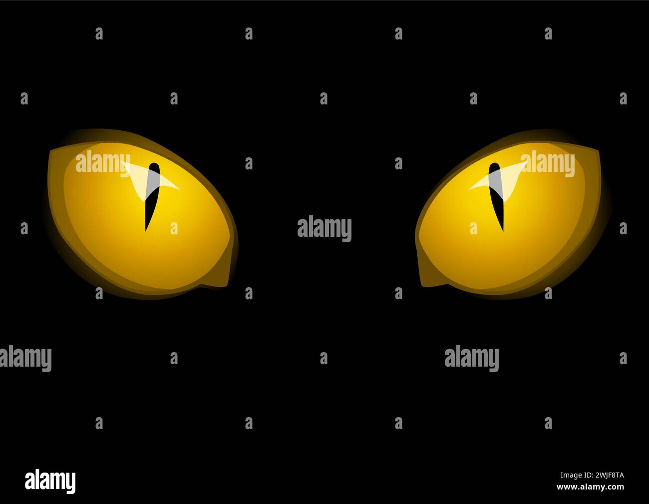 Vector illustration of yellow cats eye on black background Stock Vector ...