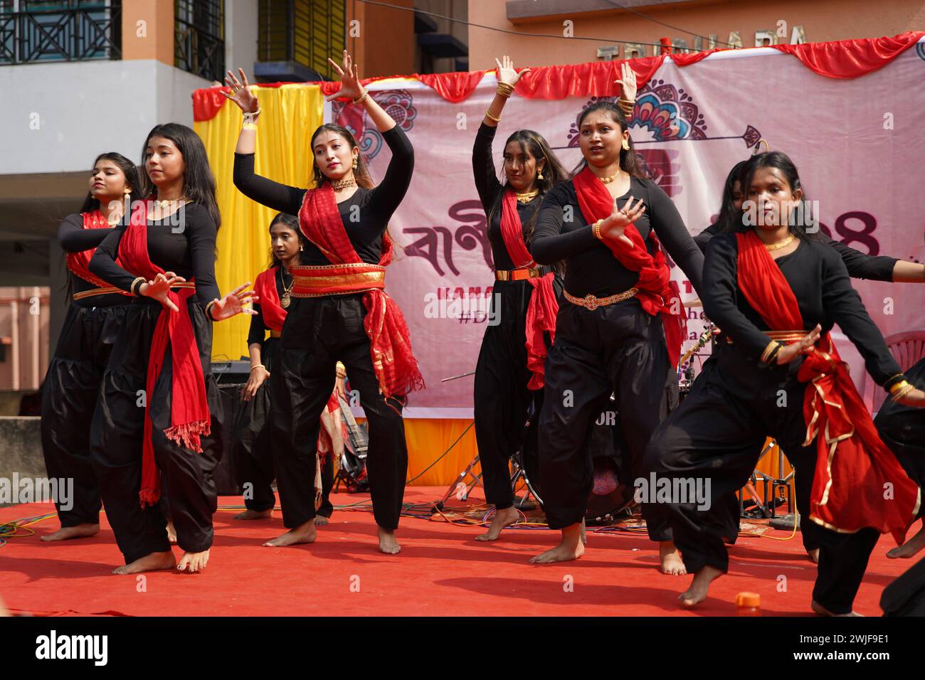 School students performing dance as cultural programme on the occasion ...