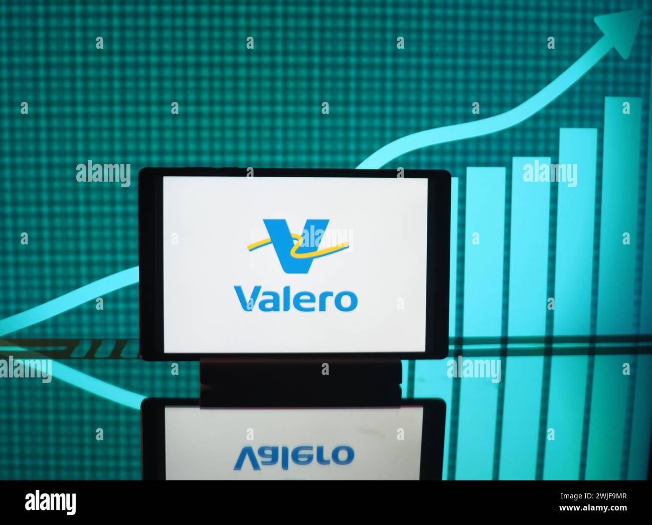 Bavaria, Germany -February 14, 2024: In this photo illustration, Valero ...