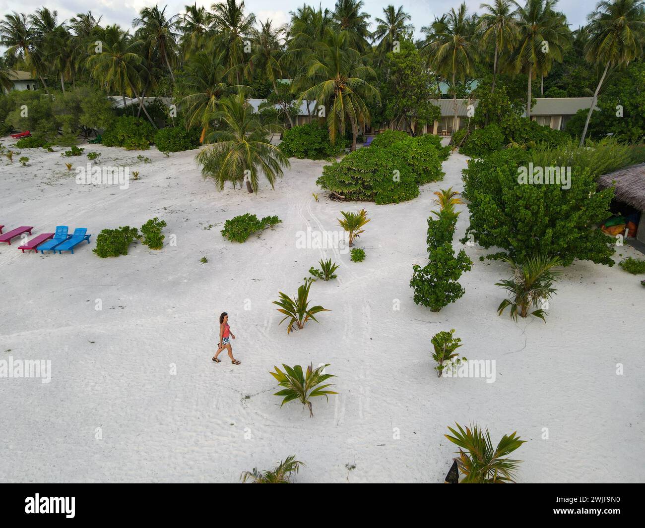 Drone view of Villa Park resort on Ari atoll in Maldives Stock Photo ...