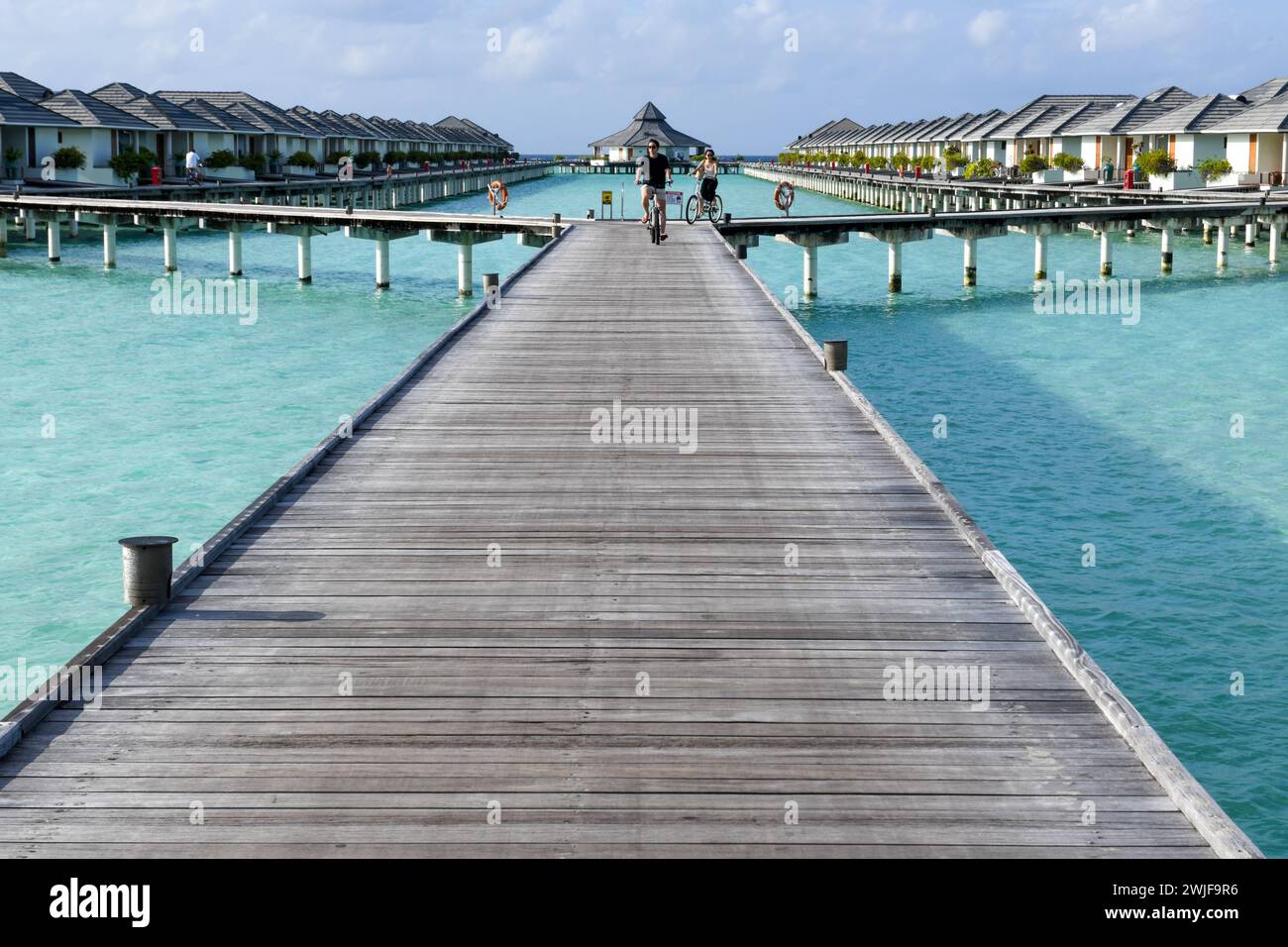 Villa Park, Maldives - 26 December 2023: View at the water villas of ...