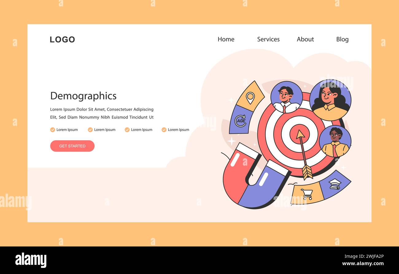 Demographics targeting concept. Precision marketing illustrated with ...