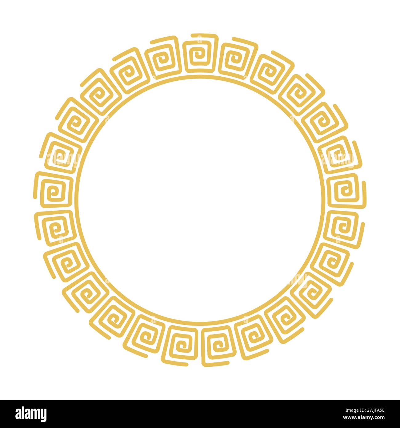 Golden Greek Circle Round Frame Border Stock Vector Image & Art - Alamy