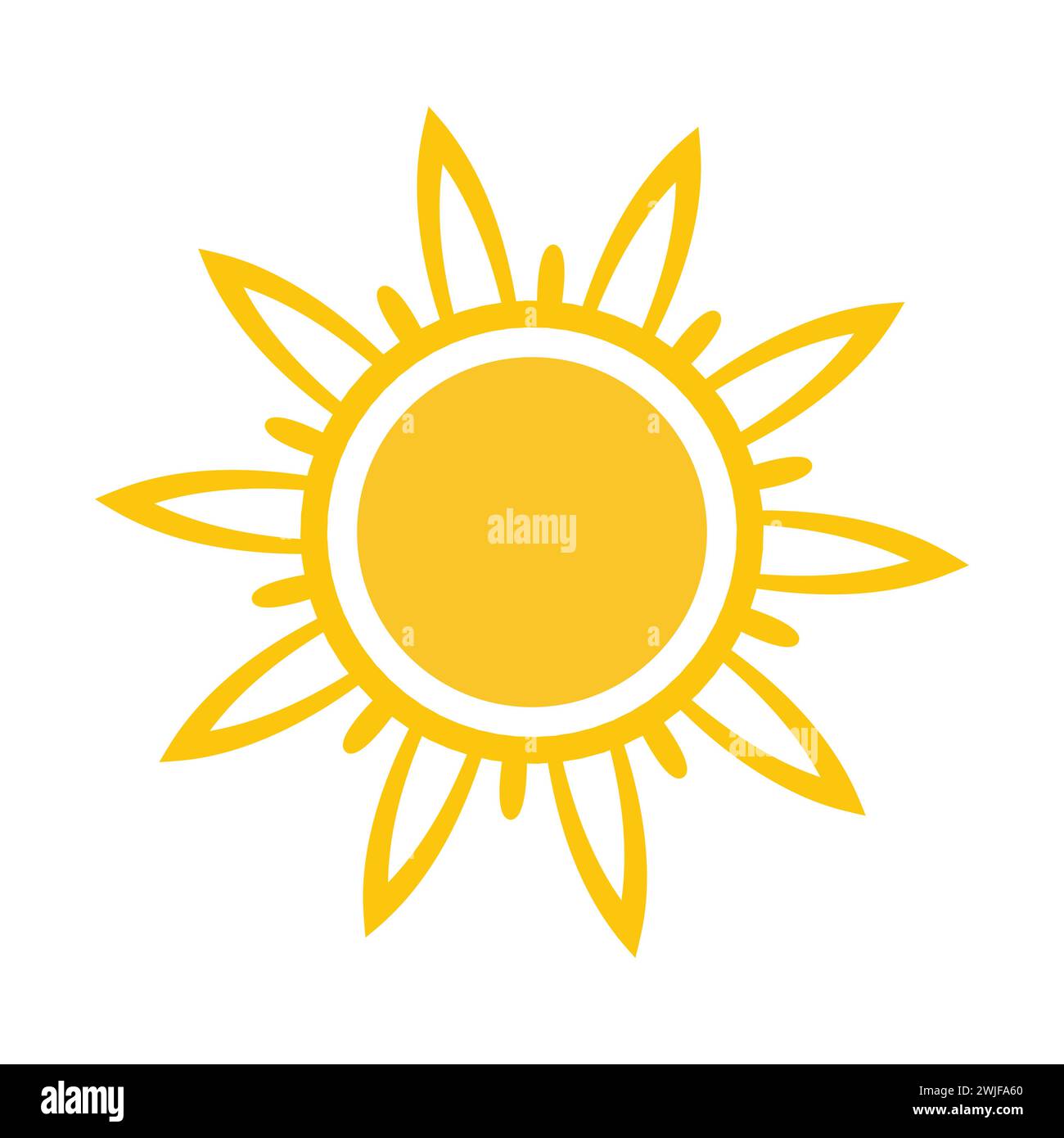 Yellow Sun Round Icon Stock Vector Image & Art - Alamy