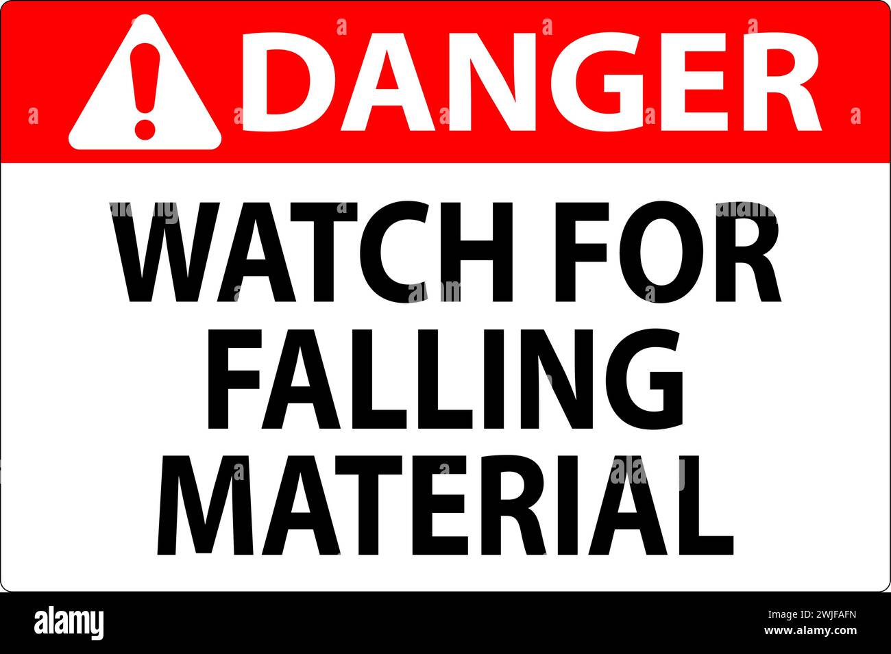 Danger sign watch for falling materials hi-res stock photography and ...