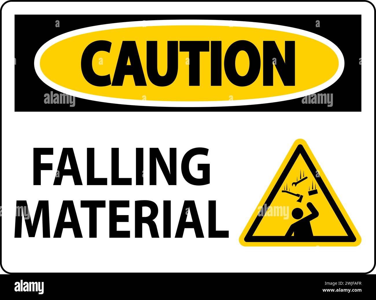 Caution Sign Falling Material Stock Vector Image & Art - Alamy