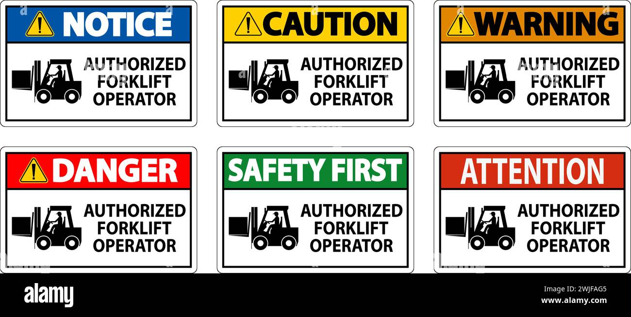 Caution Authorized Forklift Operator Sign Stock Vector Image & Art - Alamy