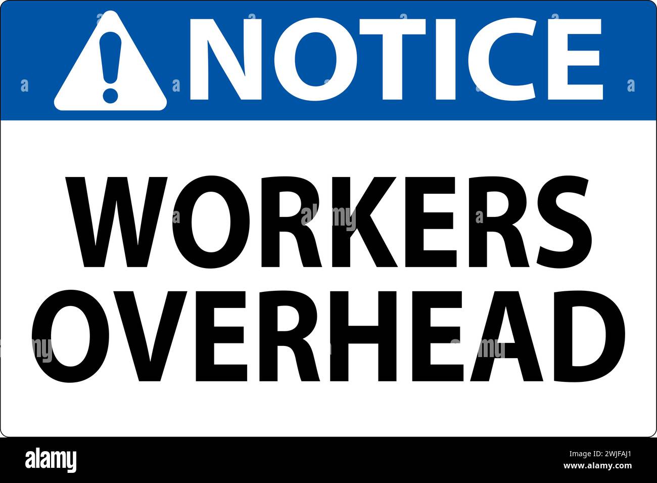 Notice Falling Debris Sign, Workers Overhead Falling Objects Stock ...