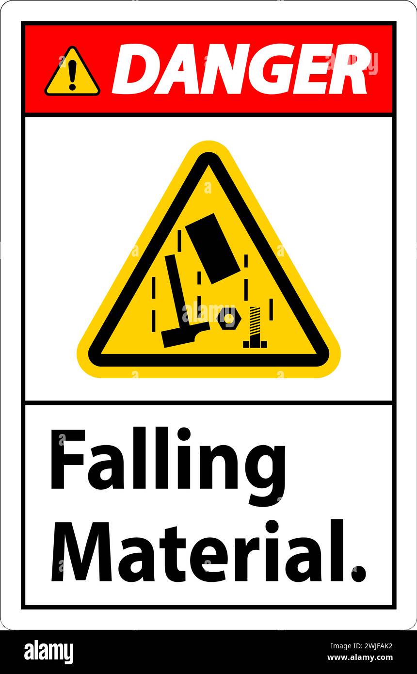 Danger Sign, Falling Material Stock Vector Image & Art - Alamy