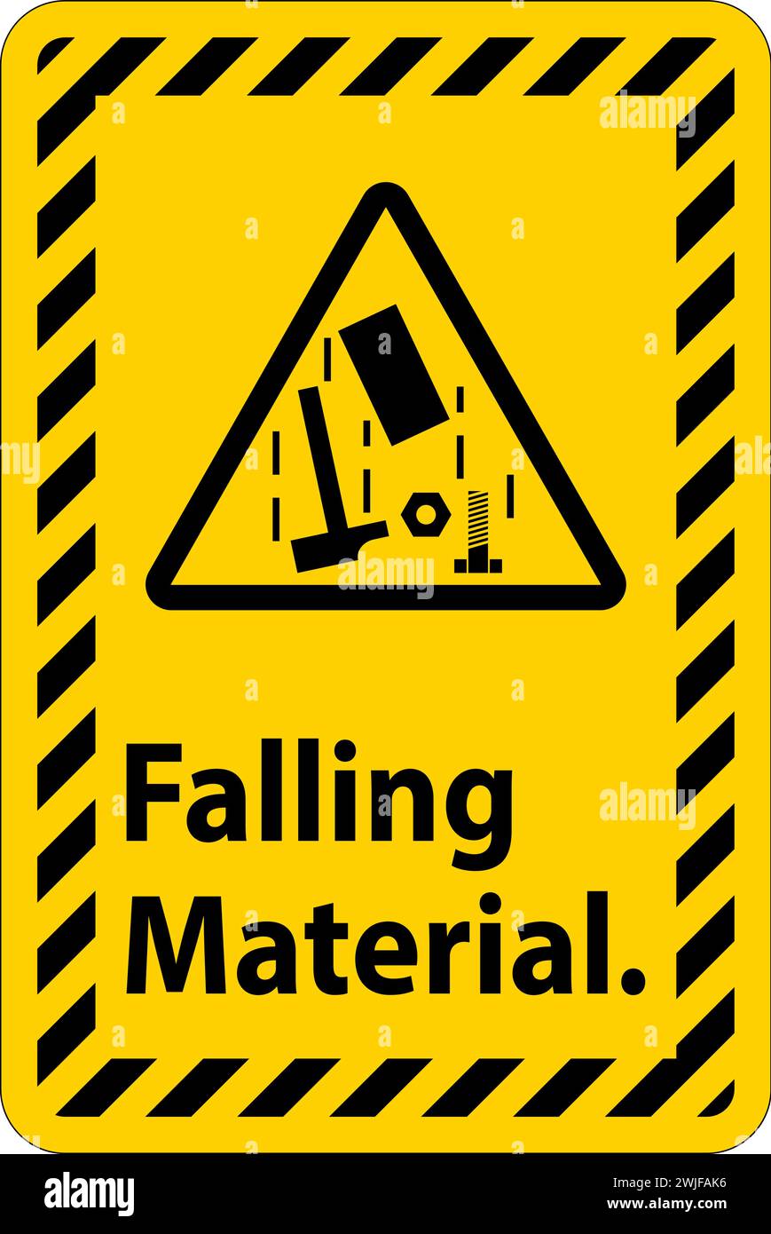 Caution Sign, Falling Material Stock Vector Image & Art - Alamy