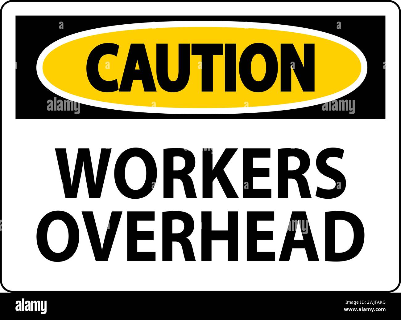 Caution Falling Debris Sign, Workers Overhead Falling Objects Stock ...