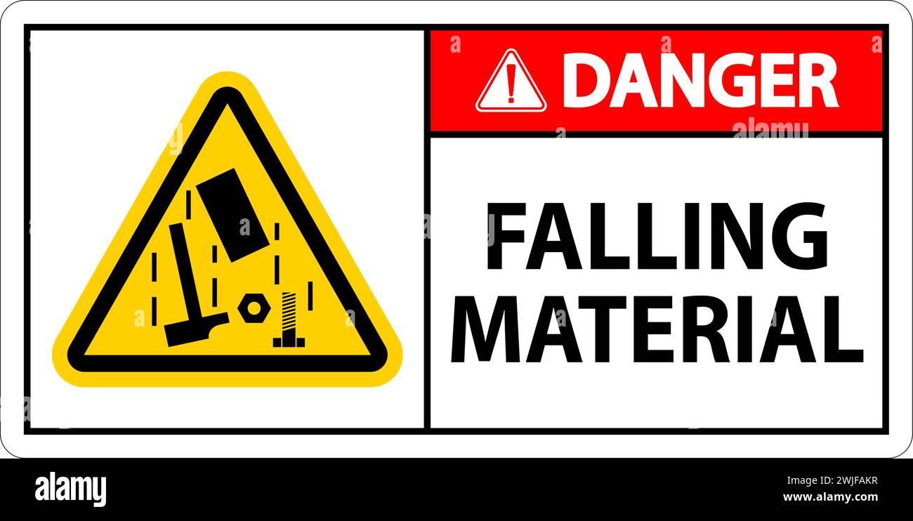 Danger Sign, Falling Material Stock Vector Image & Art - Alamy