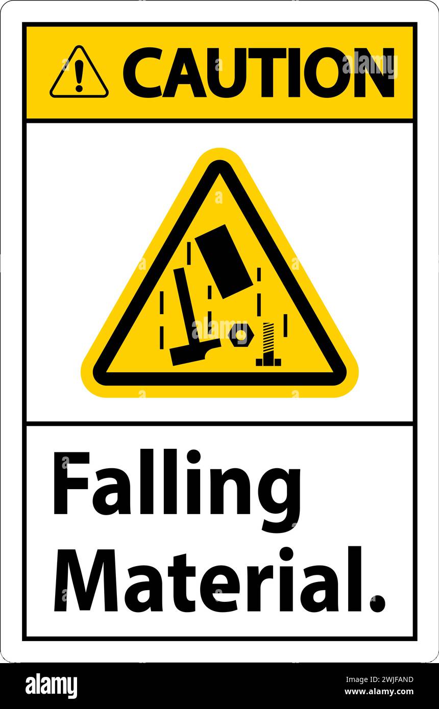 Caution Sign, Falling Material Stock Vector Image & Art - Alamy