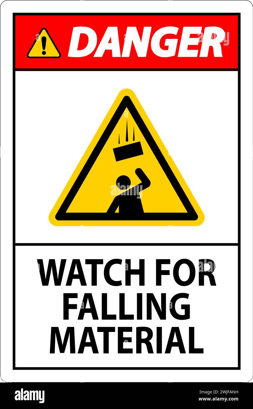 Danger Sign, Watch For Falling Material Stock Vector Image & Art - Alamy