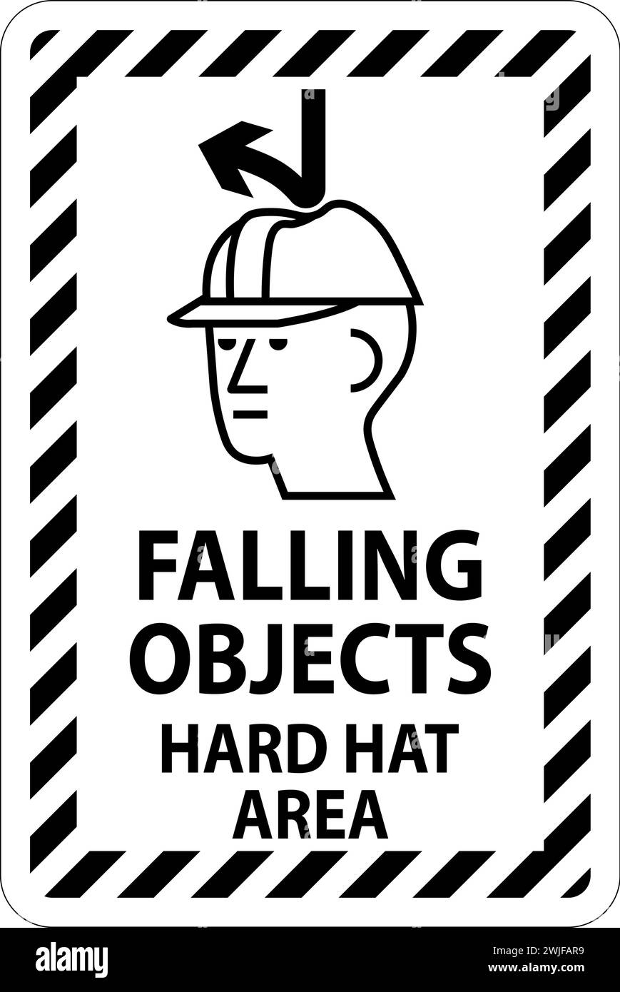 Caution hard hat protection Black and White Stock Photos & Images - Alamy