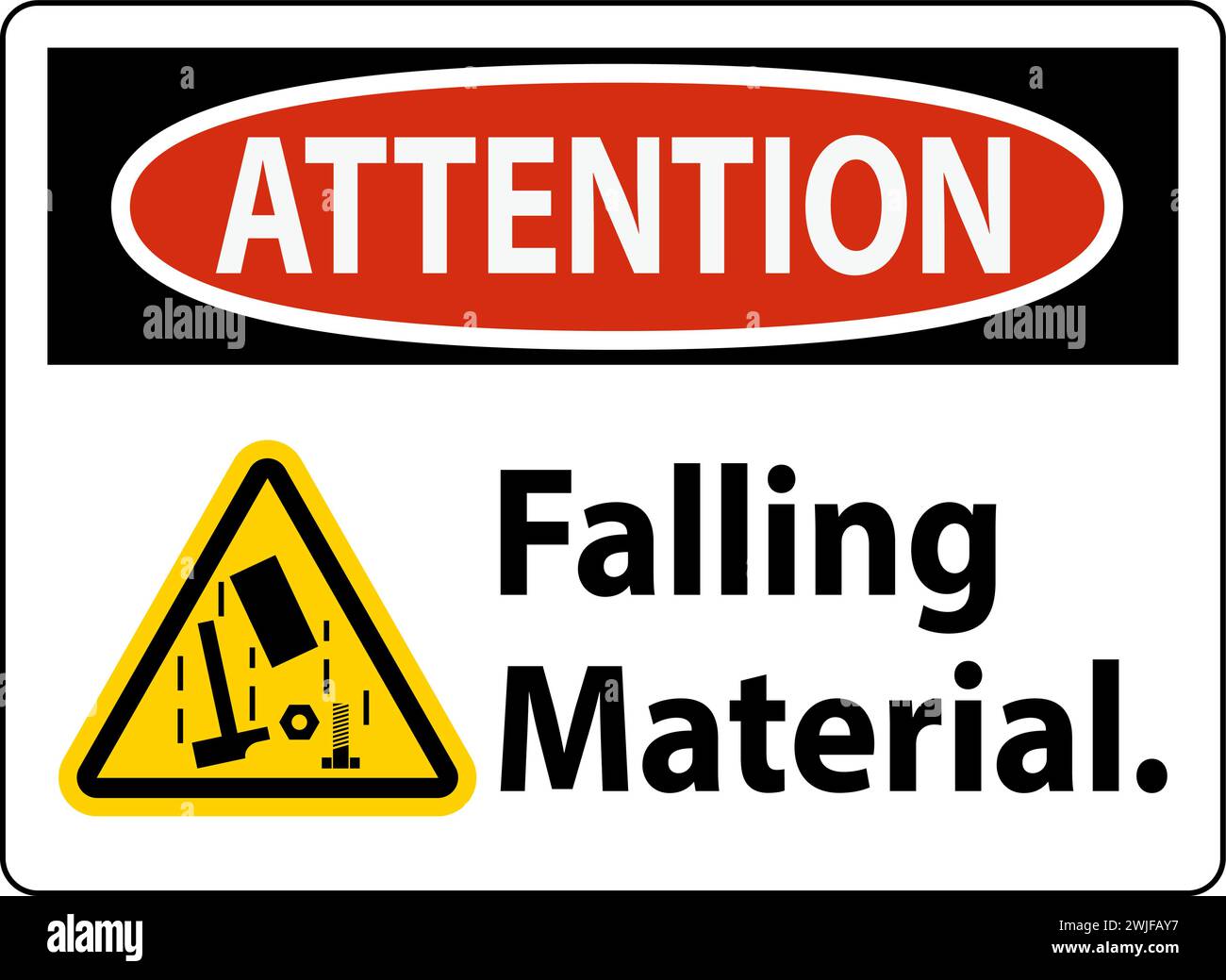 Attention Sign, Falling Material Stock Vector Image & Art - Alamy