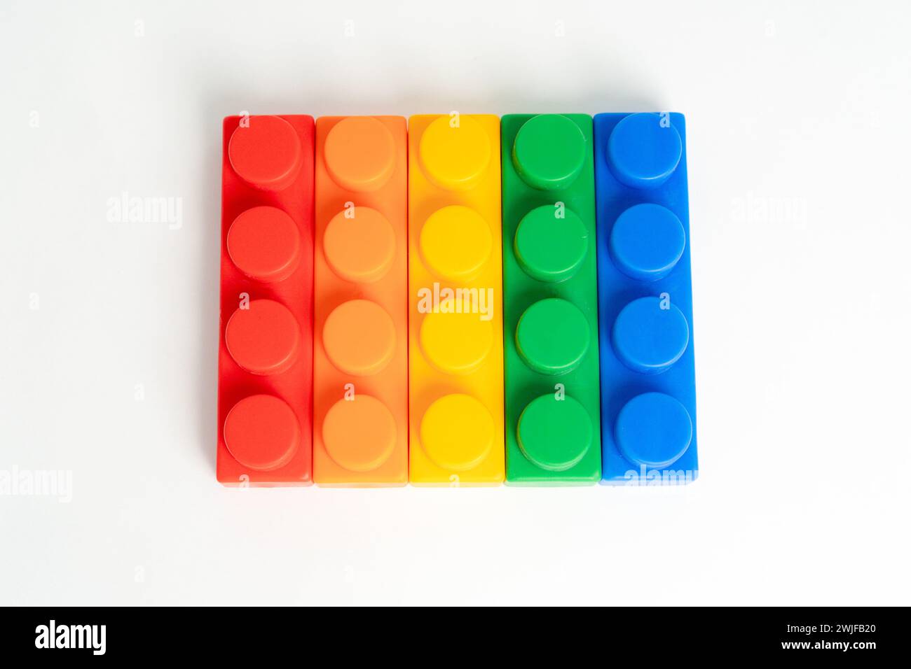 colorful block jigsaw on white background Stock Photo - Alamy